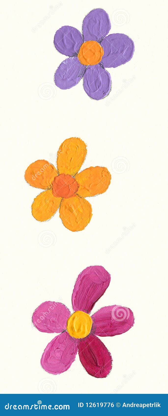 Three flowers stock illustration. Illustration of botany - 12619776