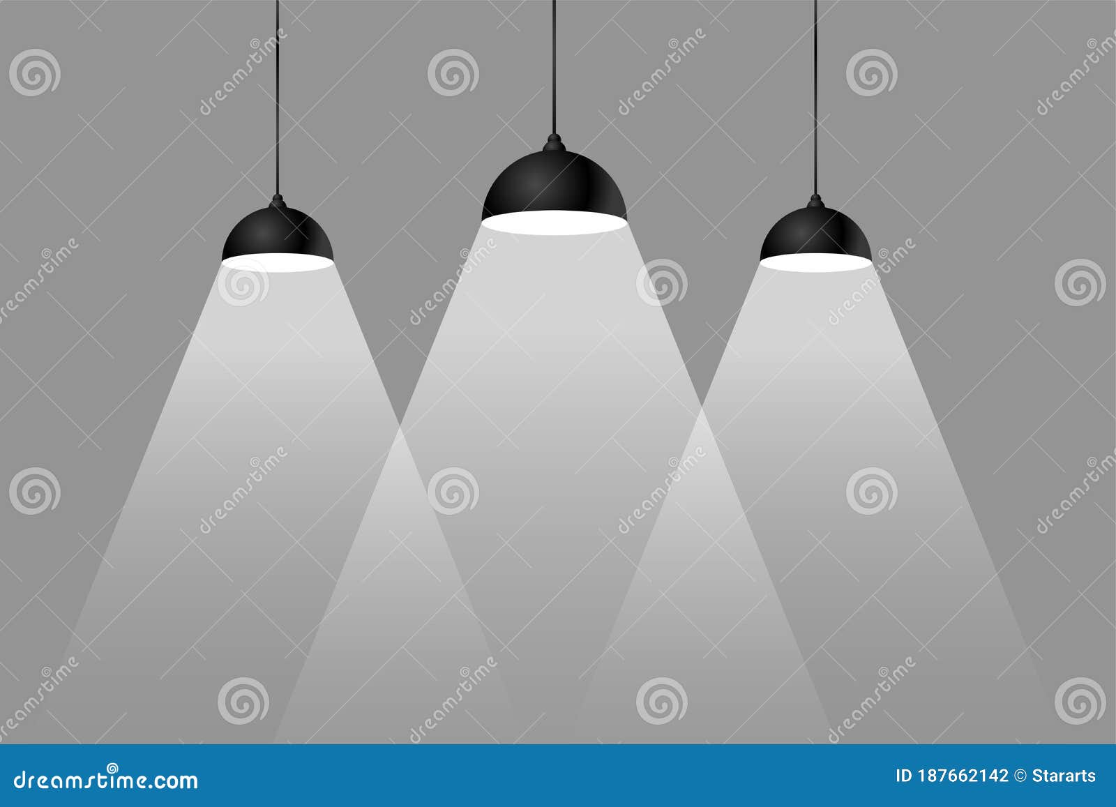Three Focus Spotlights Background in Flat Style Stock Vector ...