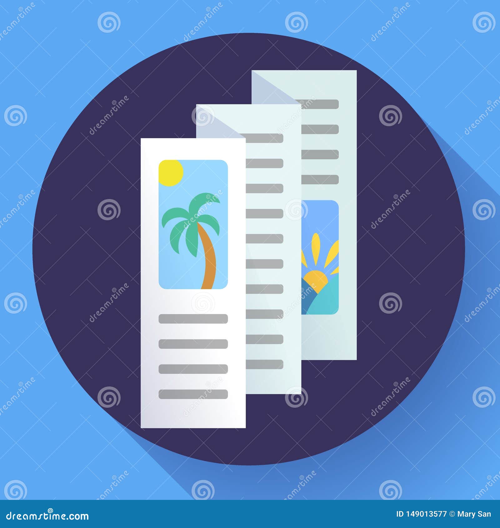 Three-fold Brochure Icon Flat Style Vector Illustration Stock Vector ...