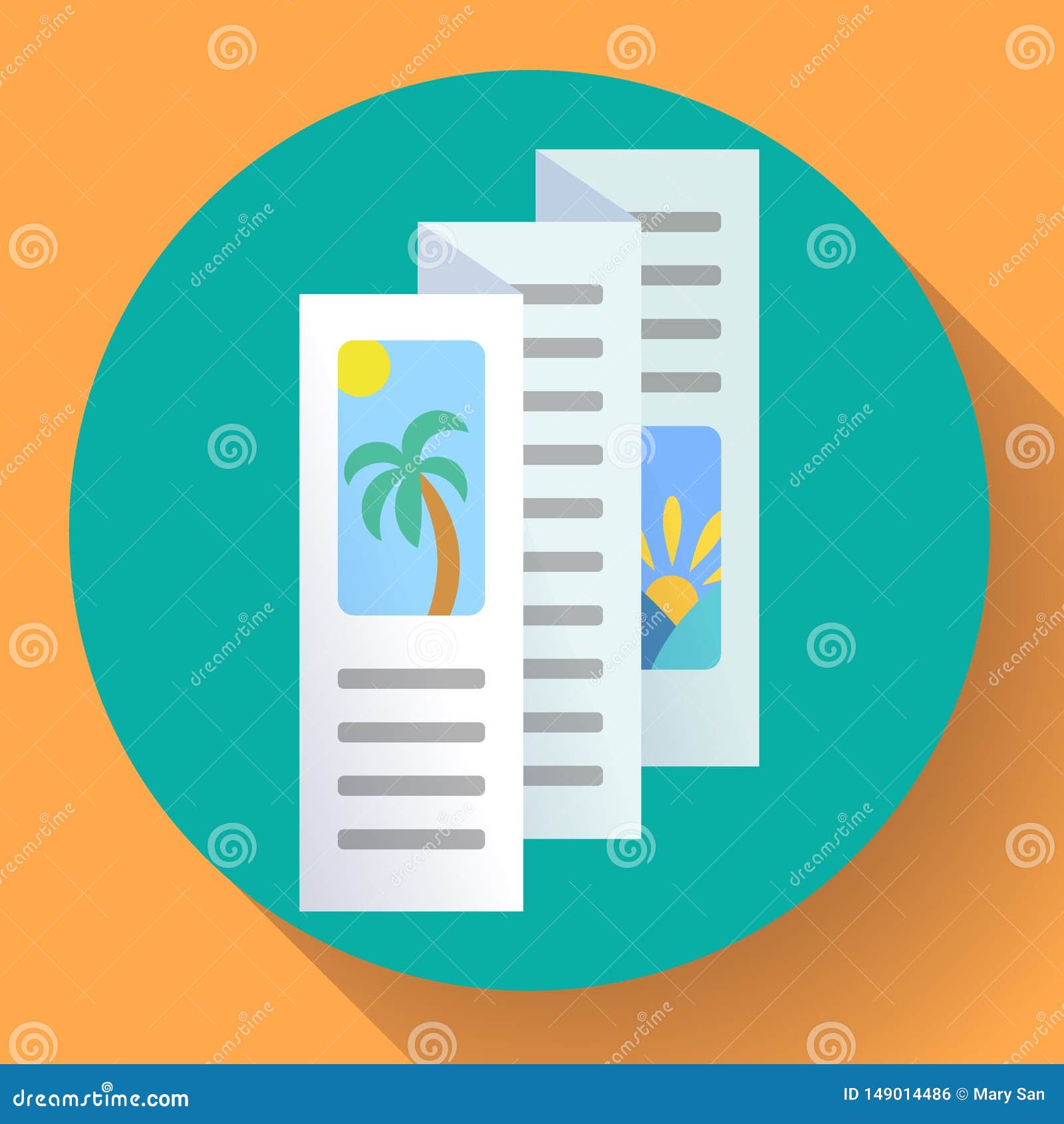 Three-fold Brochure Icon Flat Style Vector Illustration Stock Vector ...