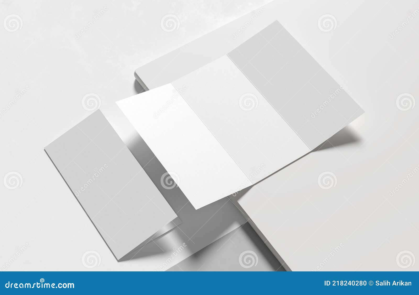 Three Fold - Trifold Brochure Mock Up Isolated On Modern White ...