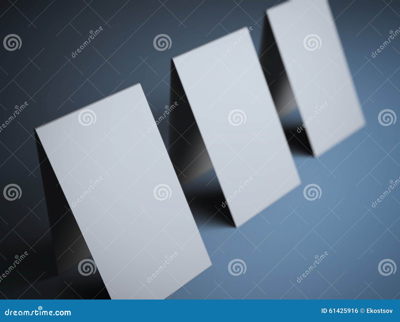 Three Folded Business Cards Stock Illustration - Illustration of ...