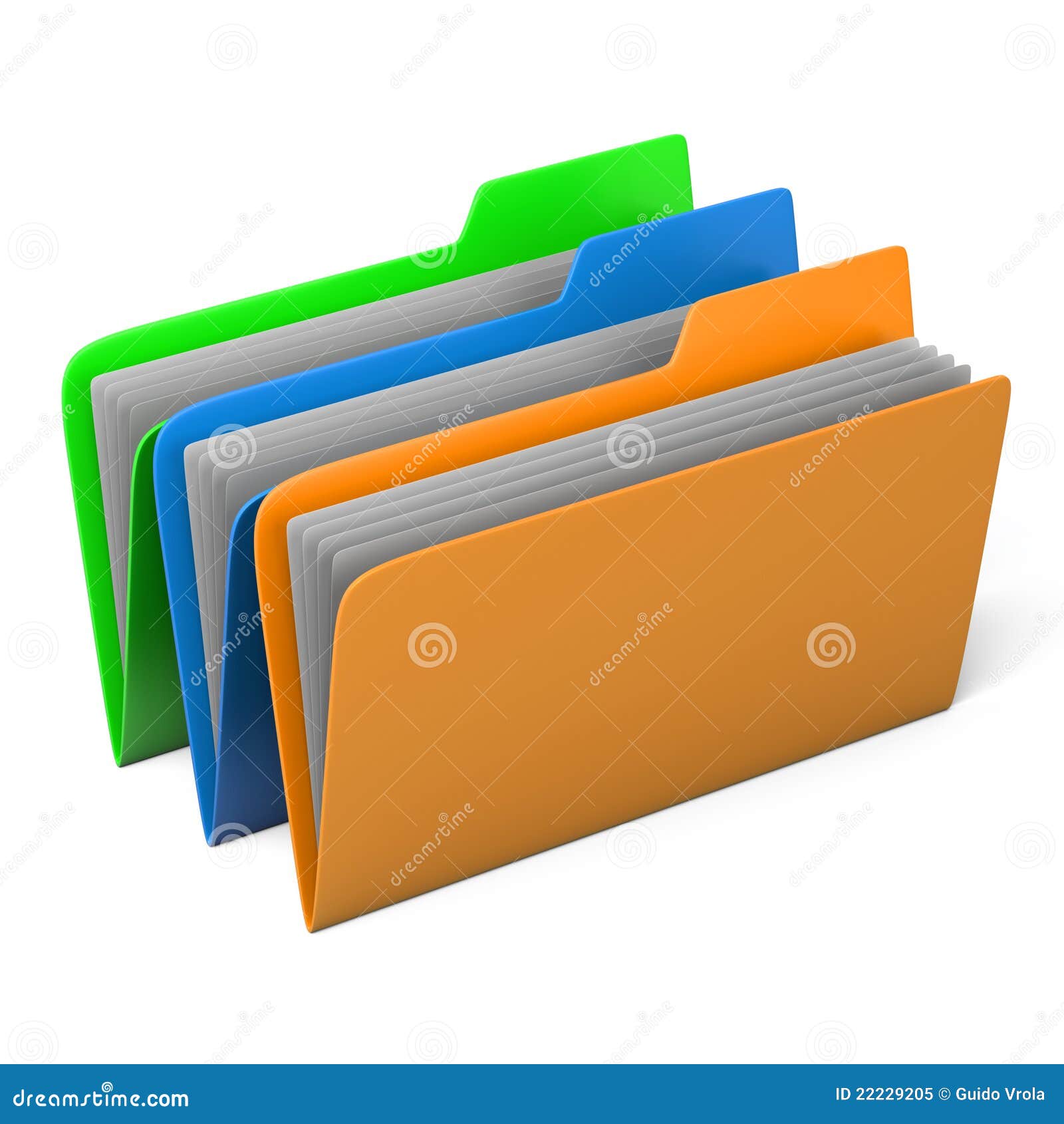 Three folders stock illustration. Illustration of stationery - 22229205