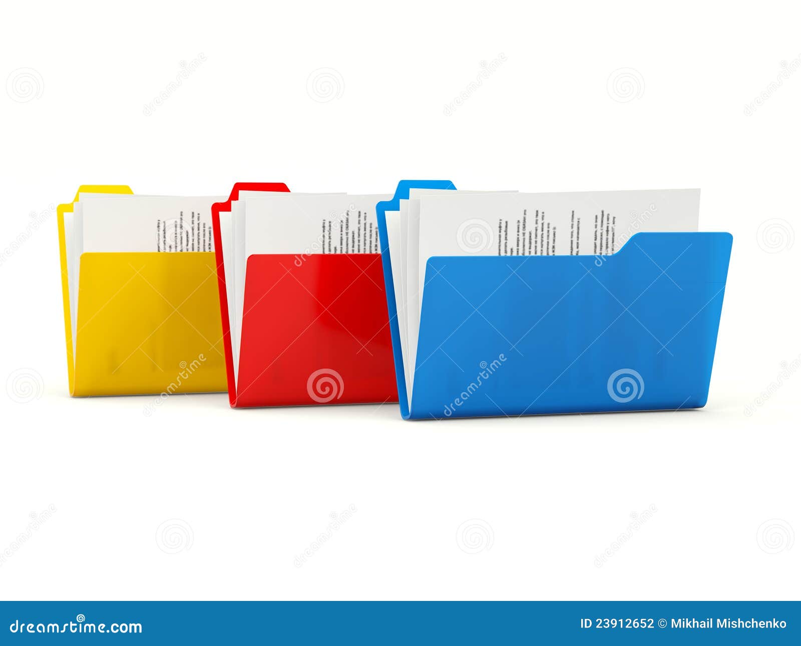 Three folders stock illustration. Illustration of icon - 23912652