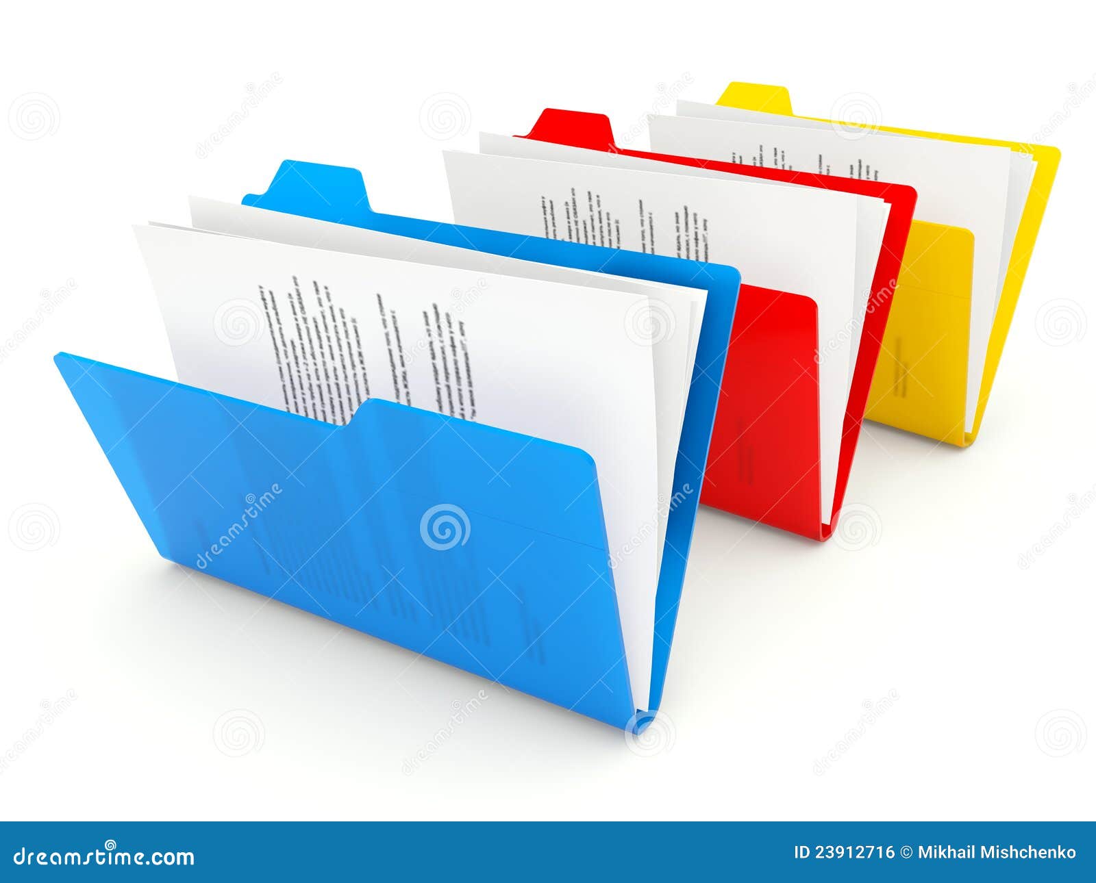 Three folders stock illustration. Illustration of information - 23912716