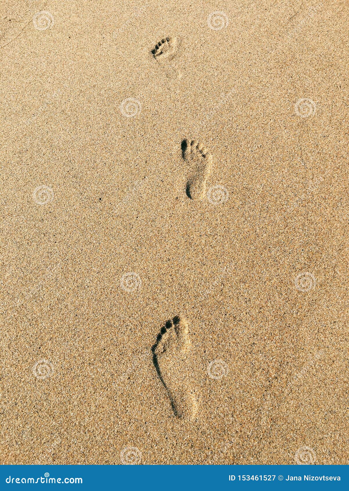 Three Footprints in the Sand. Stock Image - Image of freedom, foot ...