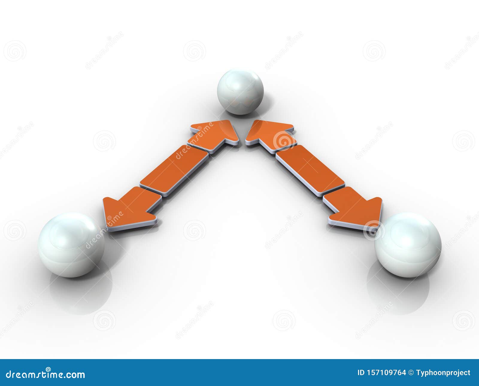 Three Forces in a Cooperative Relationship. White Background Stock ...