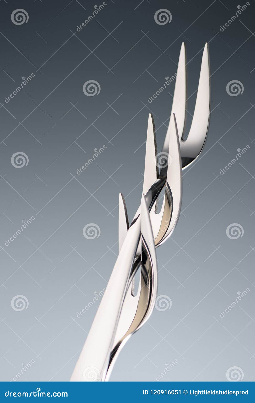 Three forks with two tines stock image. Image of steel - 120916051