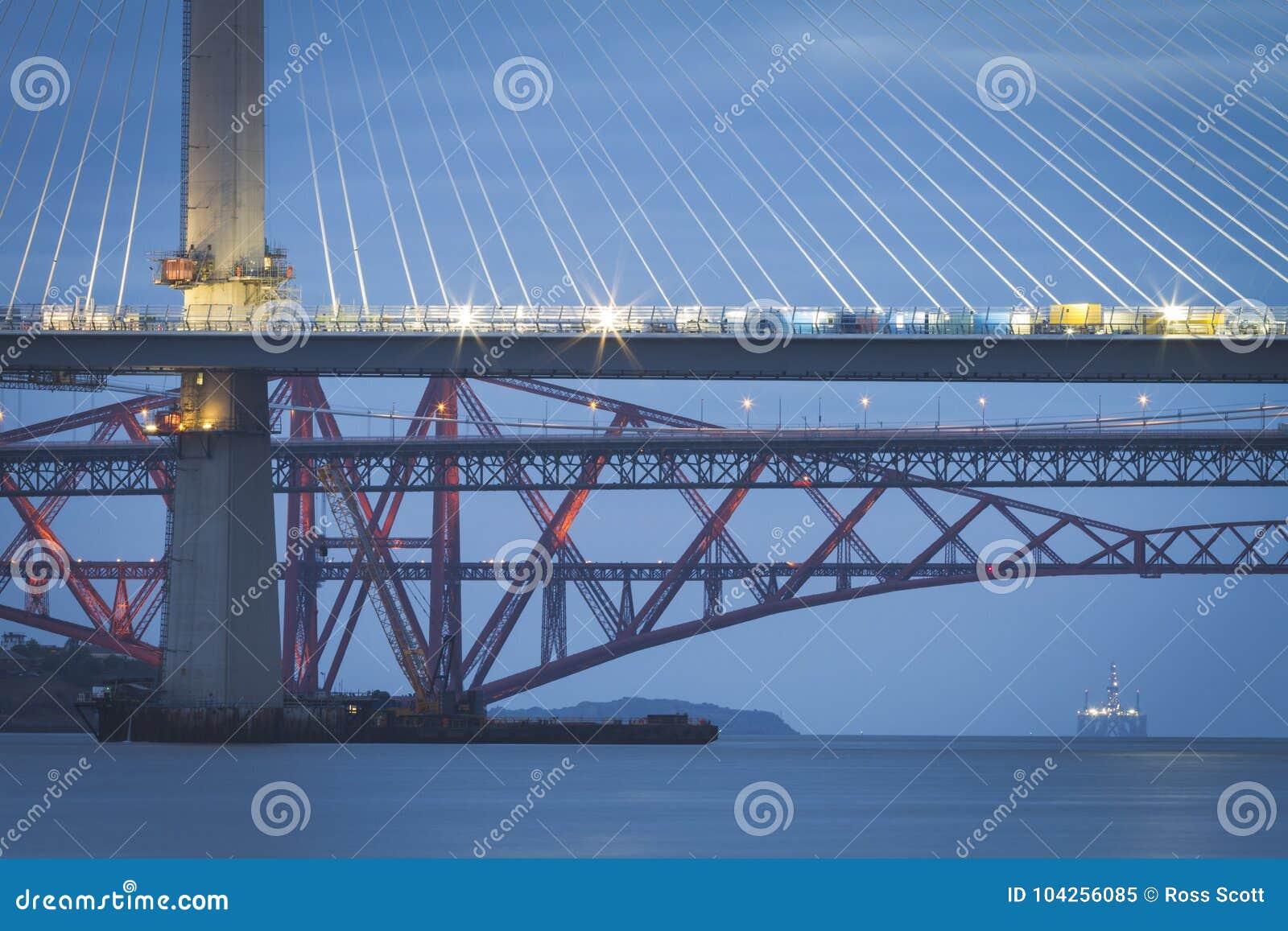 Three forth bridges stock image. Image of bridge, scotland - 104256085
