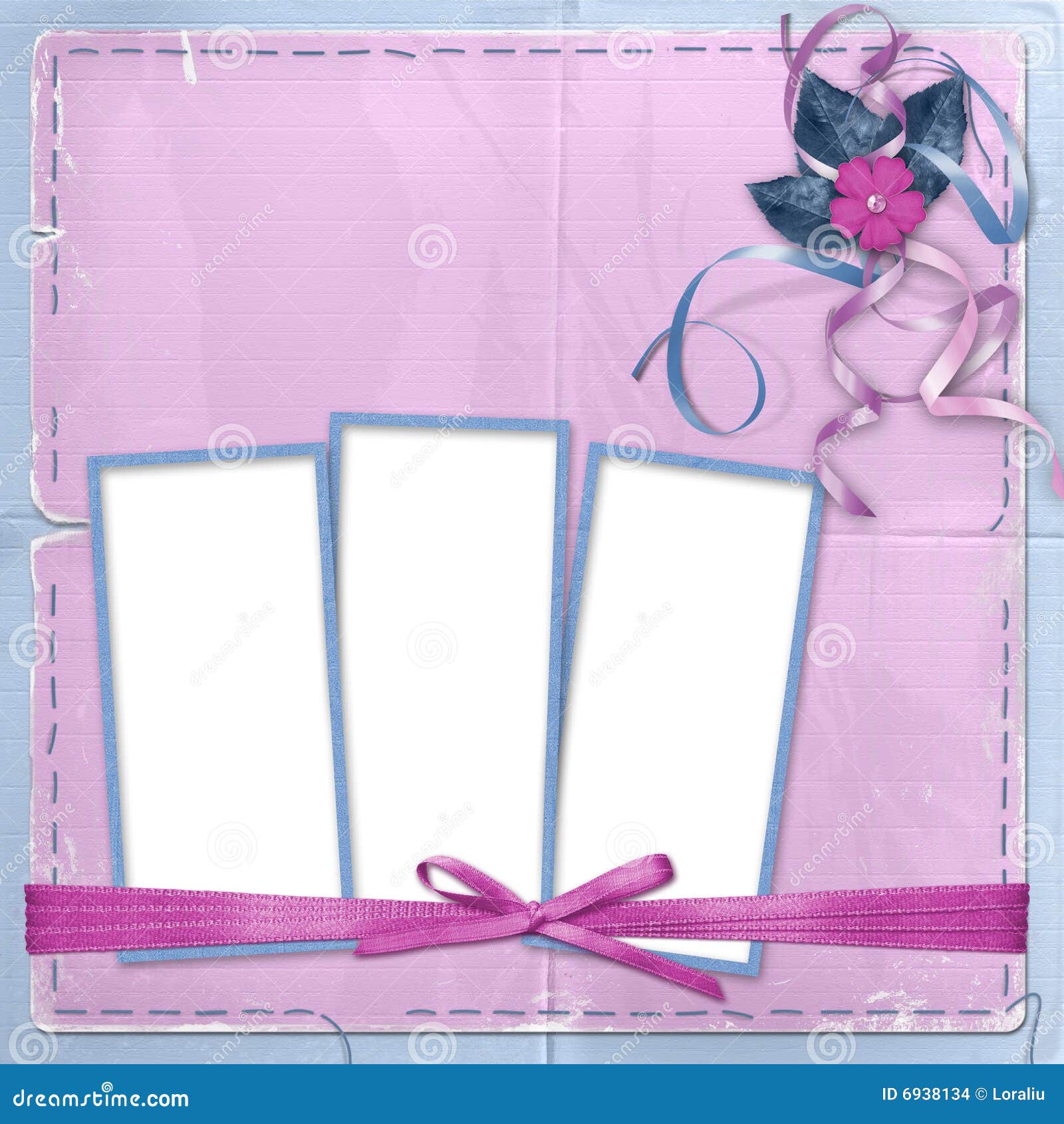 Three Frame for Photo or Greeting Stock Photo - Image of flower, leaf ...