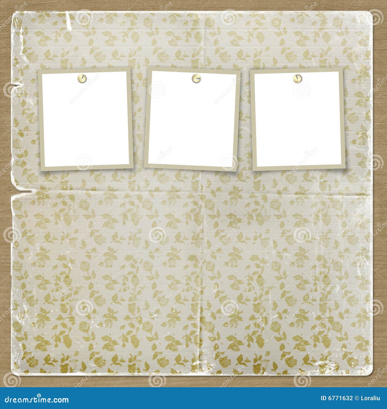 Three Frames for Photos on the Floral Background Stock Illustration ...