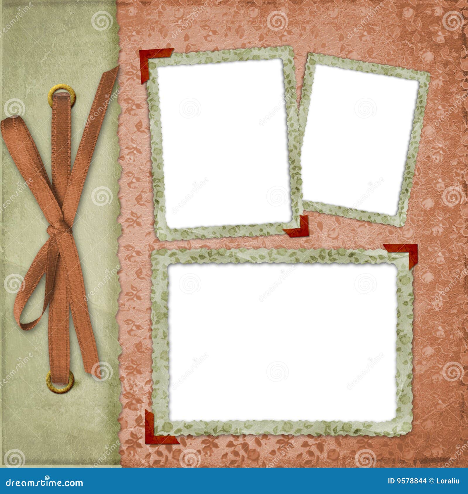 Three Frames with Ribbons and Bow Stock Illustration - Illustration of ...