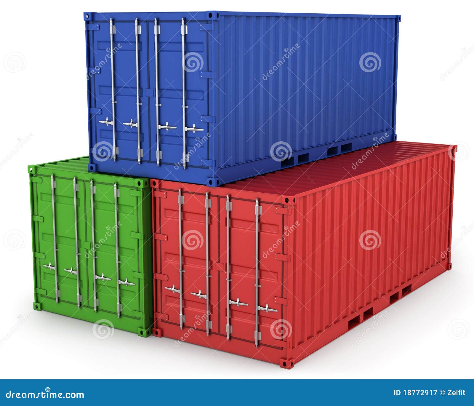 Three freight containers stock illustration. Illustration of deliver ...