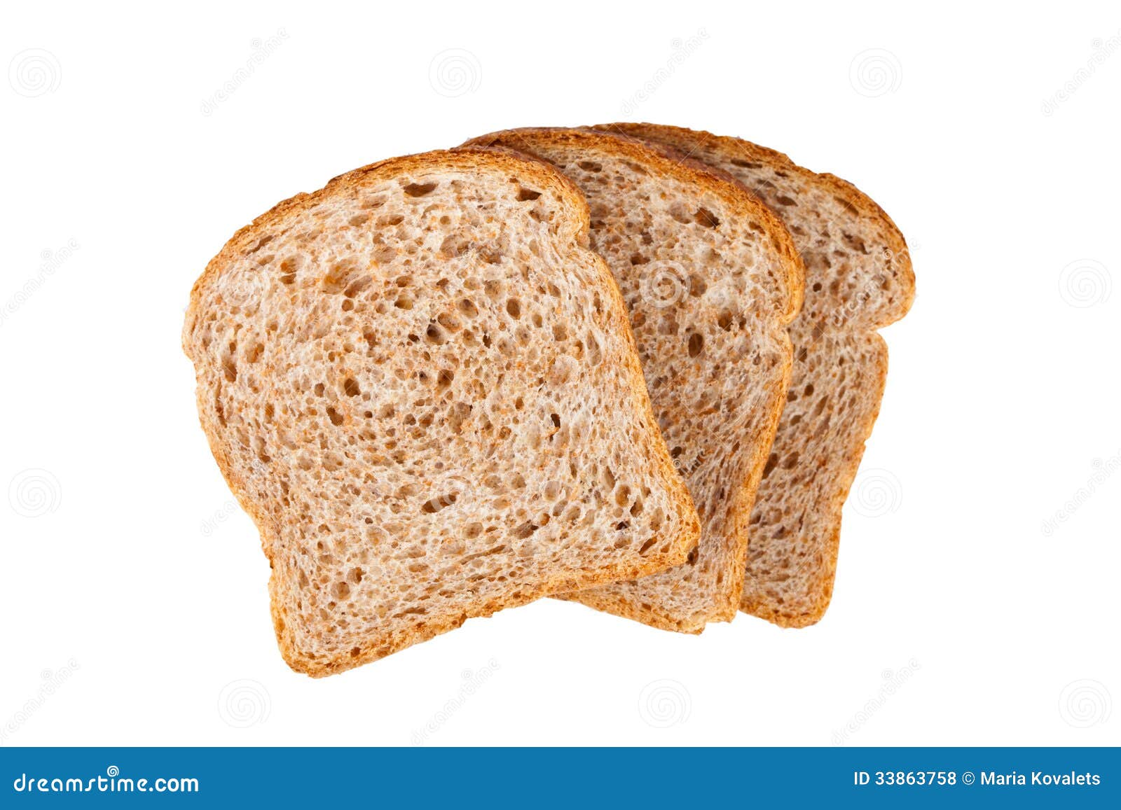 Three fresh bread slices stock photo. Image of black - 33863758