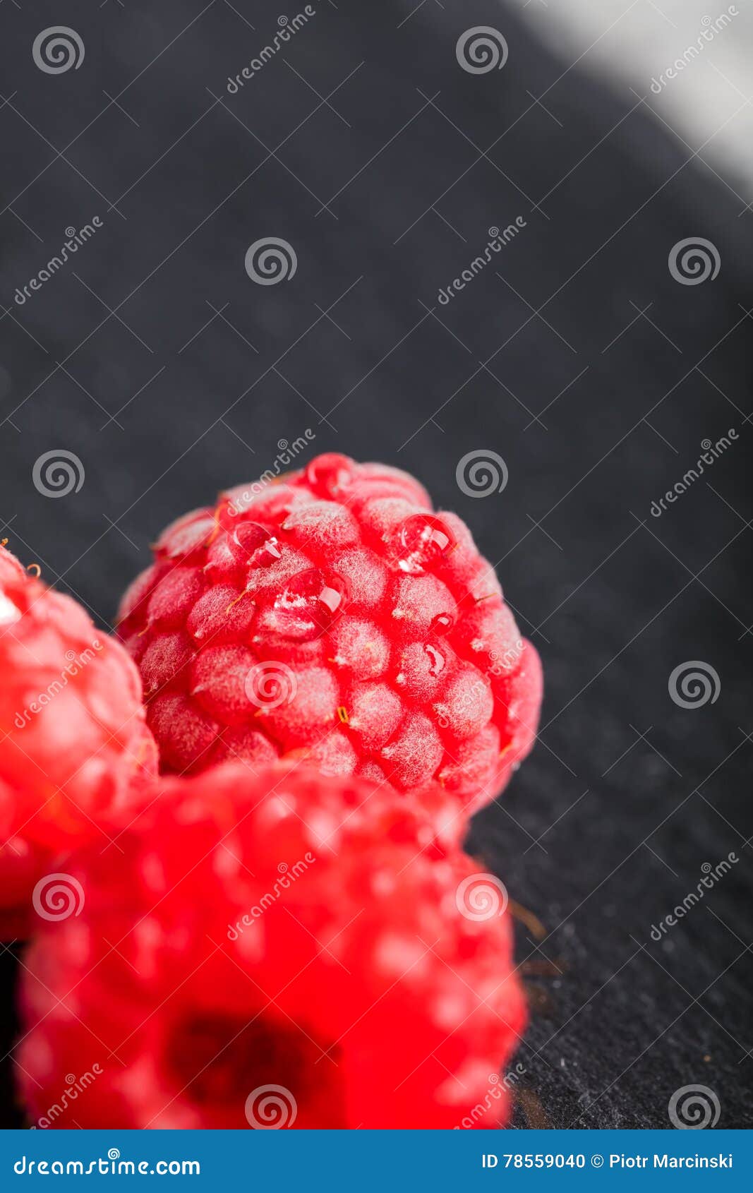 Three Fresh Juicy Wet Raspberries Stock Photo - Image of care, colorful ...