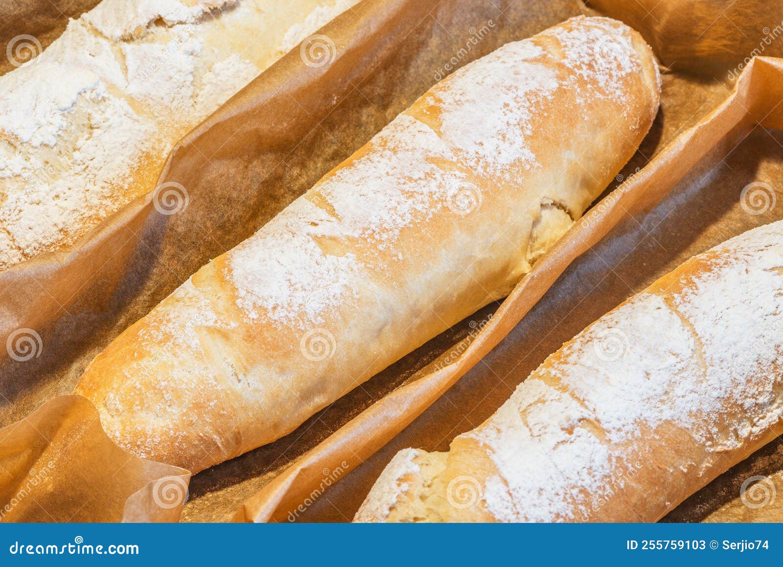 Three Fresh Loaves of Bread Stock Image - Image of dinner, baking ...