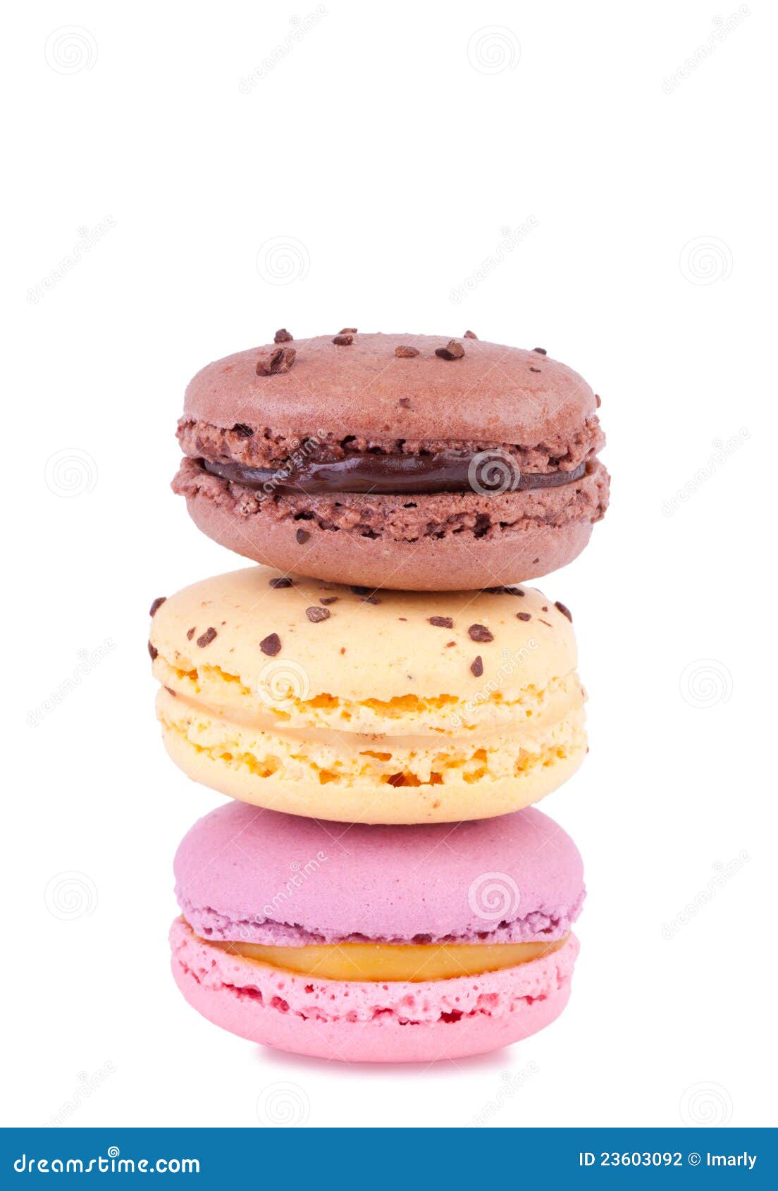Three fresh macaroons stock photo. Image of berry, gift - 23603092