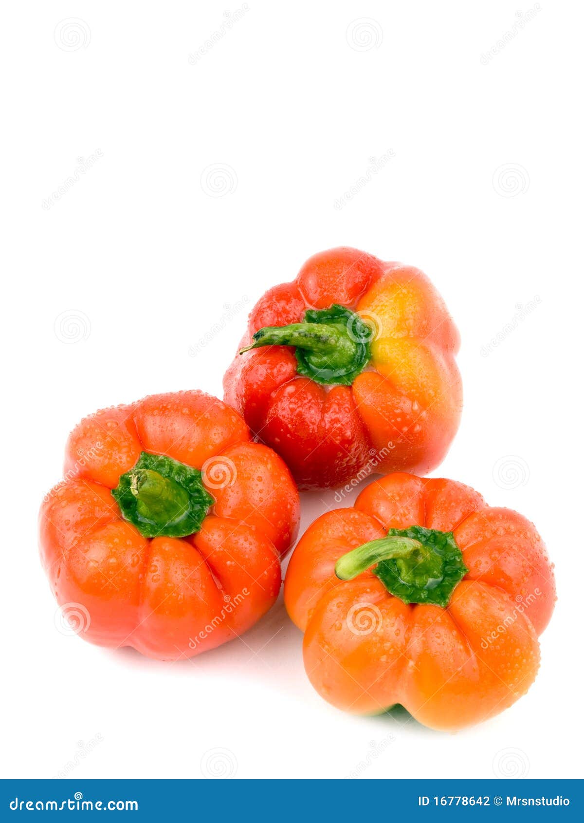 Three fresh paprikas stock photo. Image of delicious - 16778642