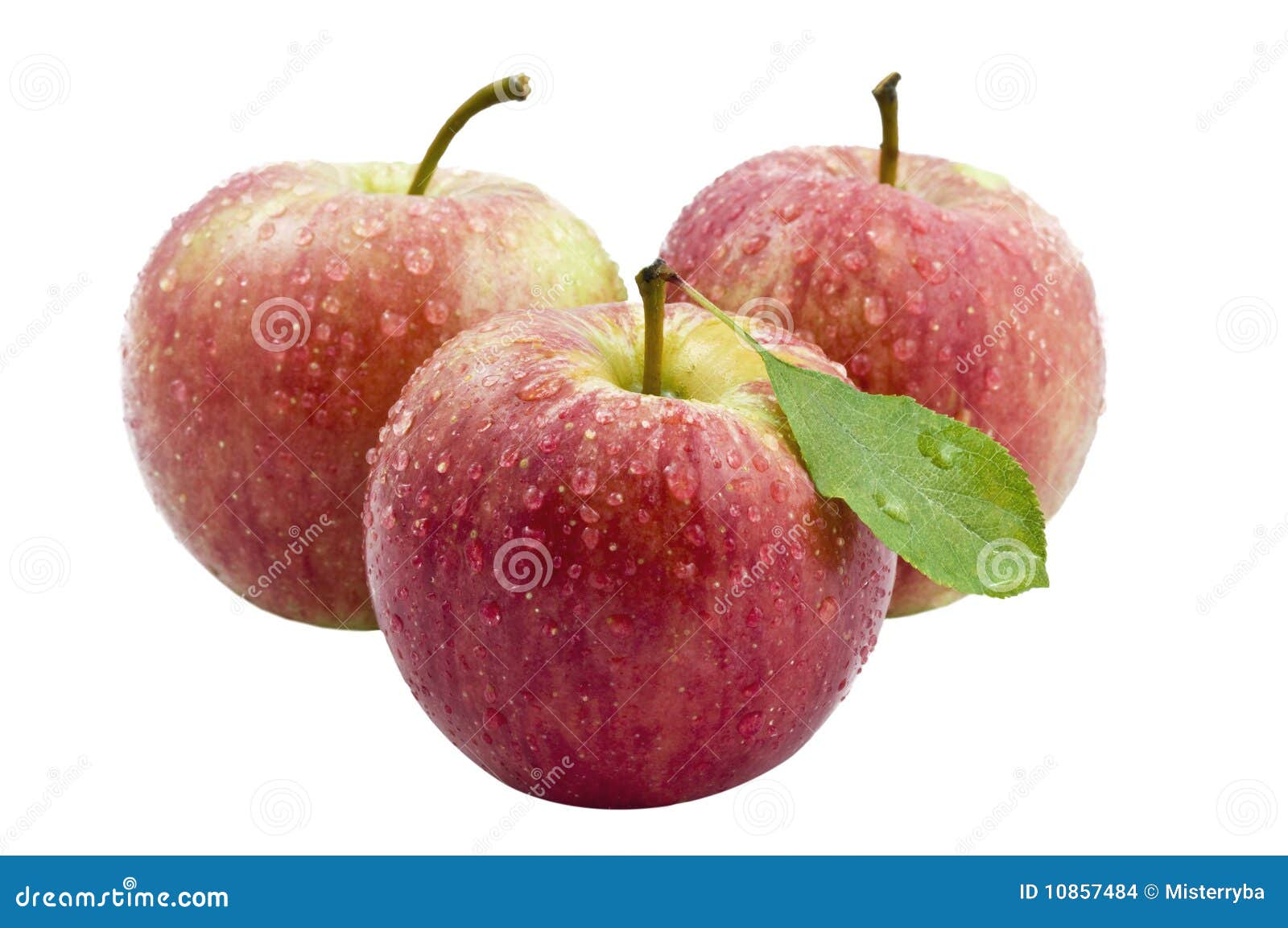 Three Fresh Red Apple stock photo. Image of apple, shape - 10857484