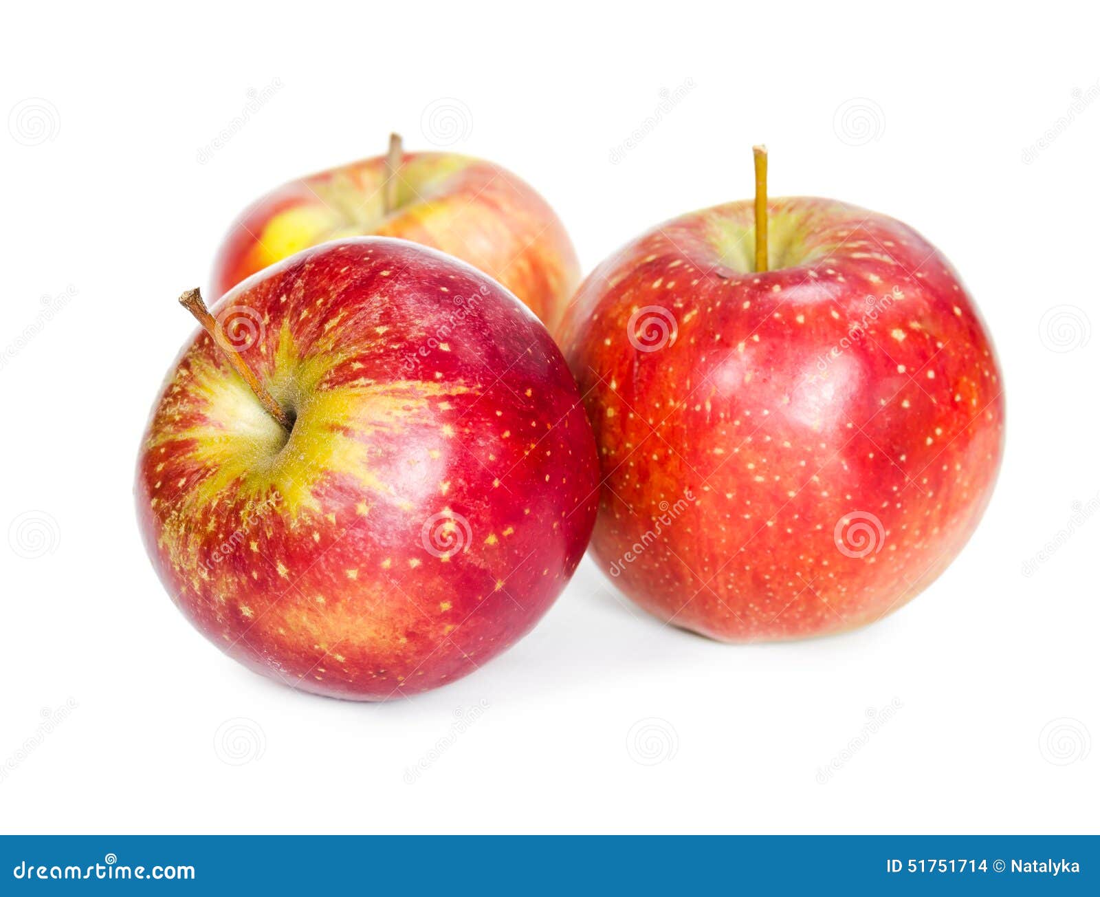 Three fresh red apple stock photo. Image of healthy, isolated - 51751714