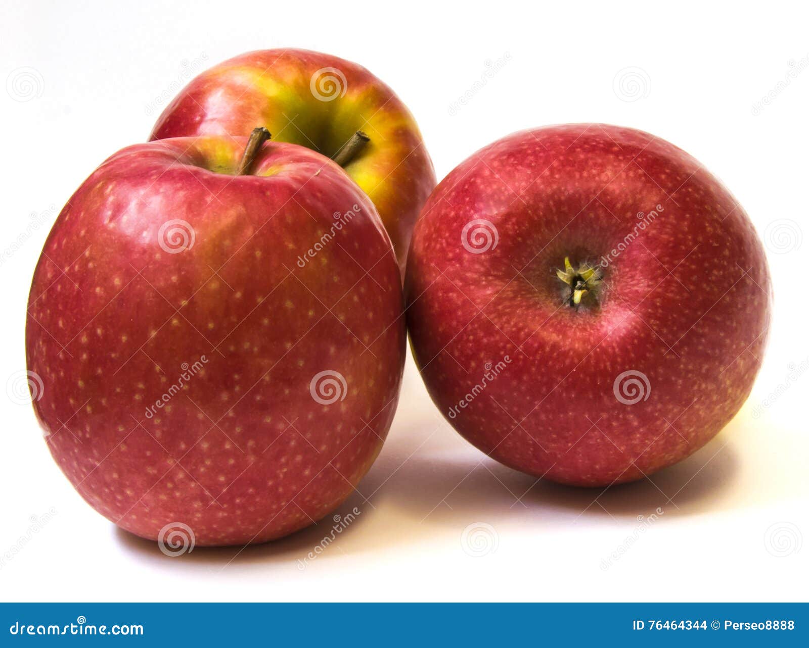 Three Fresh Red Apples with Drops Isolated on White Stock Photo - Image ...