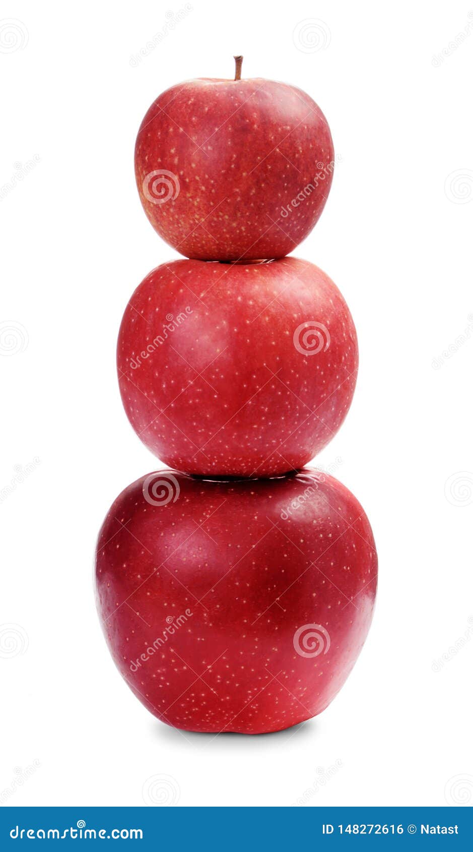 Three fresh red apples stock photo. Image of feed, healthy - 148272616