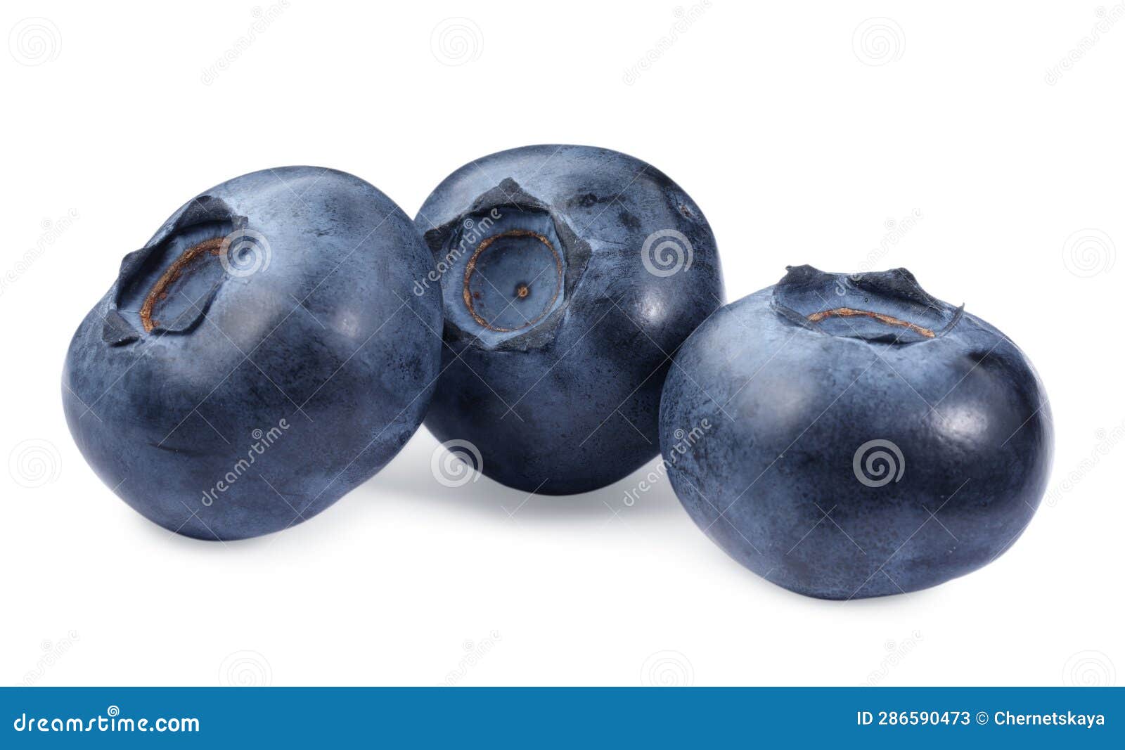 Three Fresh Ripe Blueberries Isolated on White Stock Image - Image of ...
