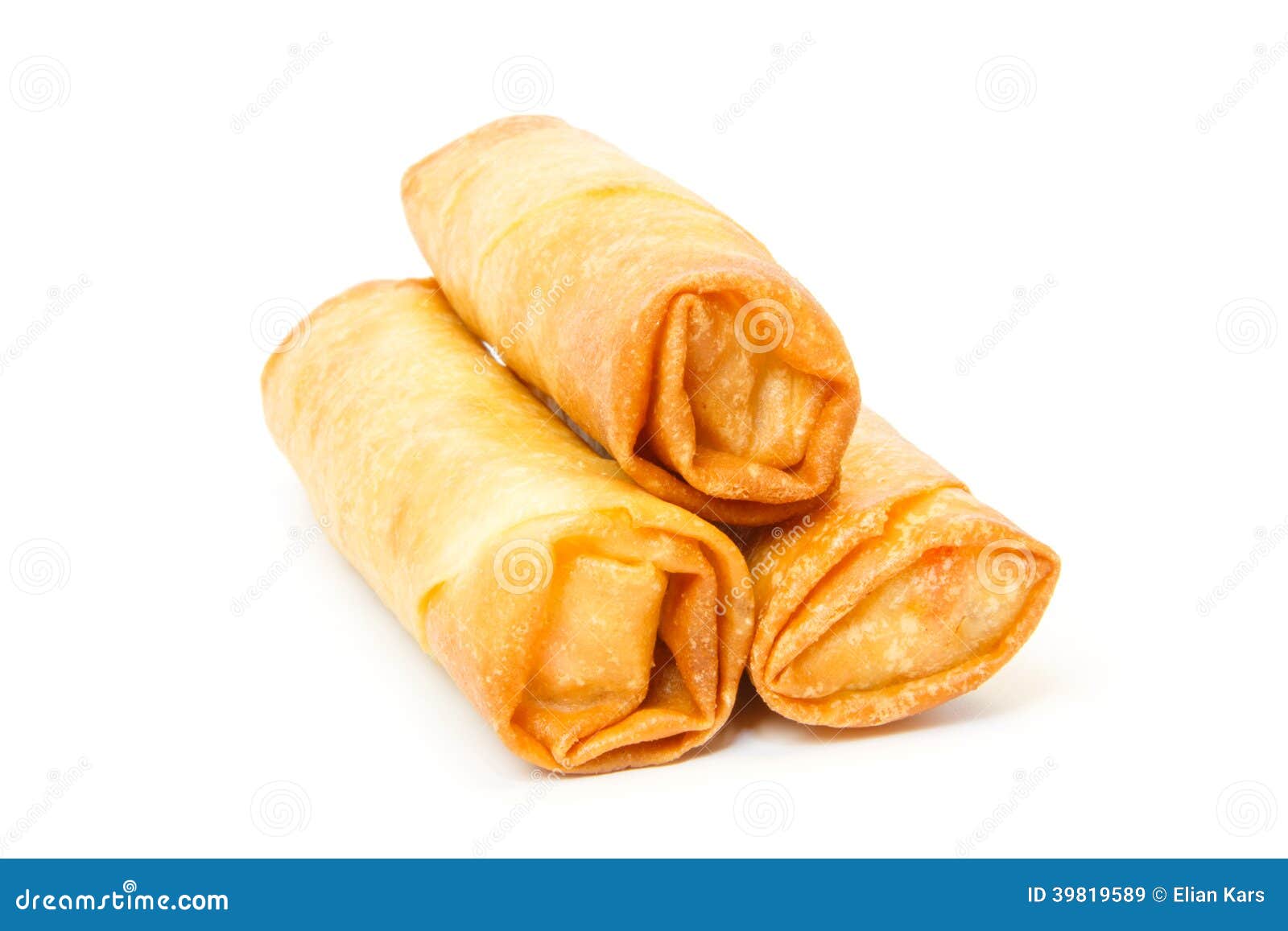 Two Fried Spring Rolls On A Plate Royalty-Free Stock Photo ...