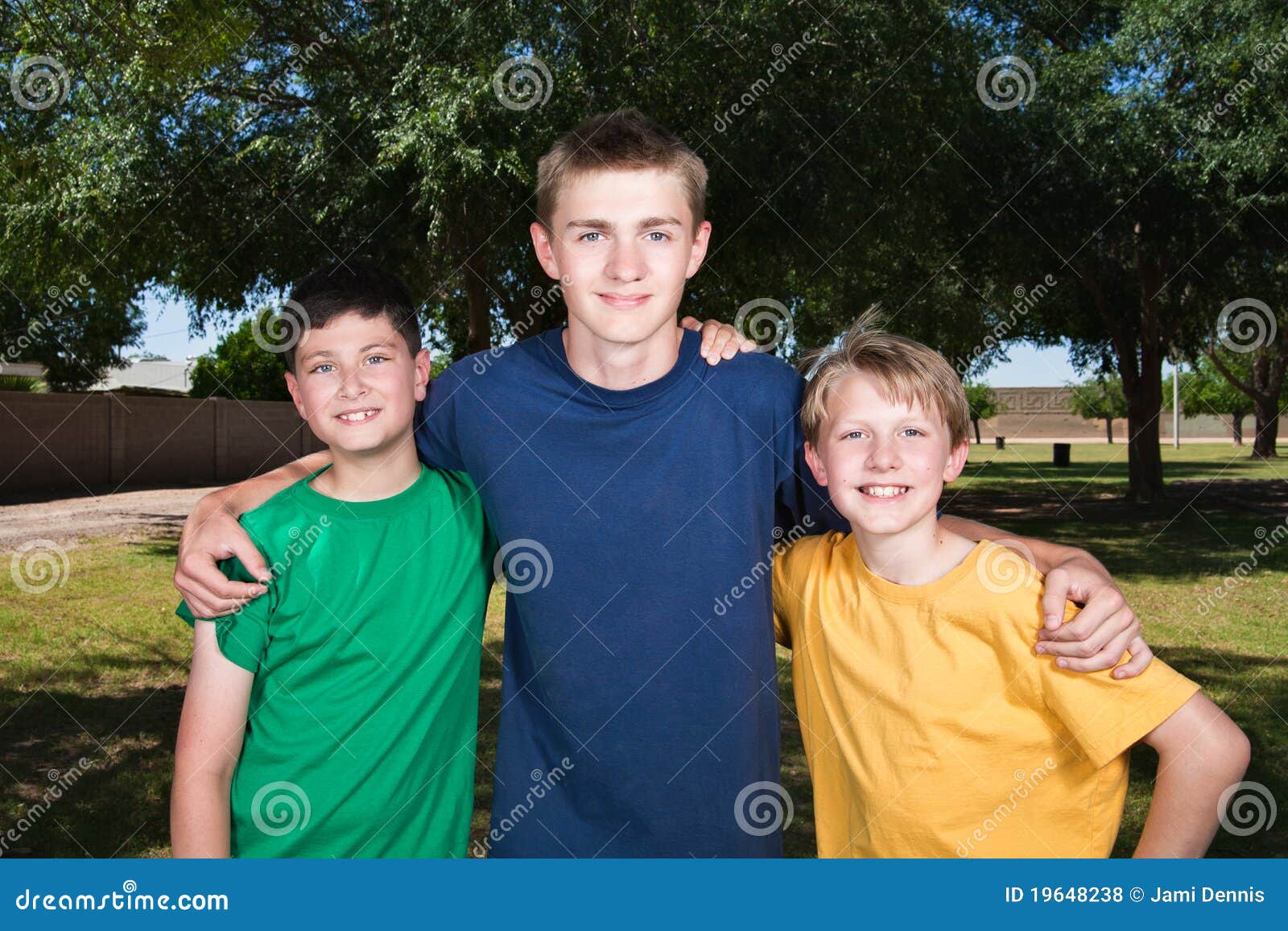 Three Friends stock photo. Image of male, boys, children - 19648238
