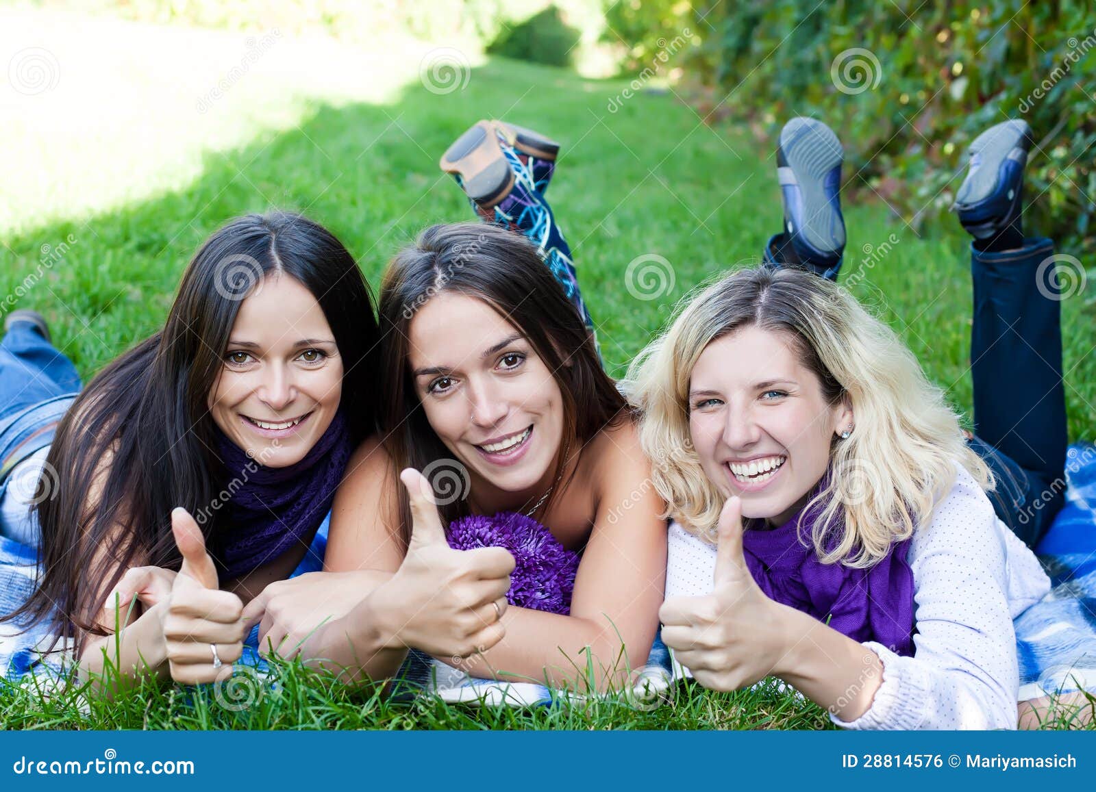 Three friends stock photo. Image of scarf, female, nature - 28814576