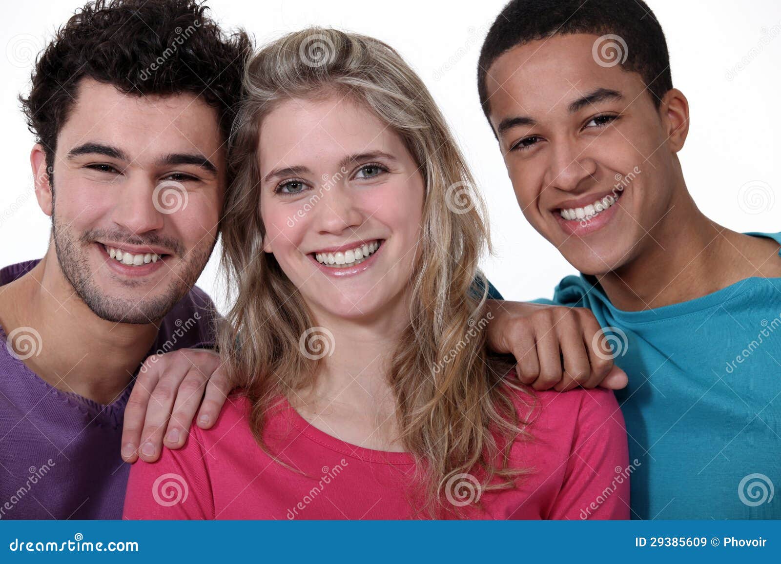 Three friends stock image. Image of handsome, group, camera - 29385609