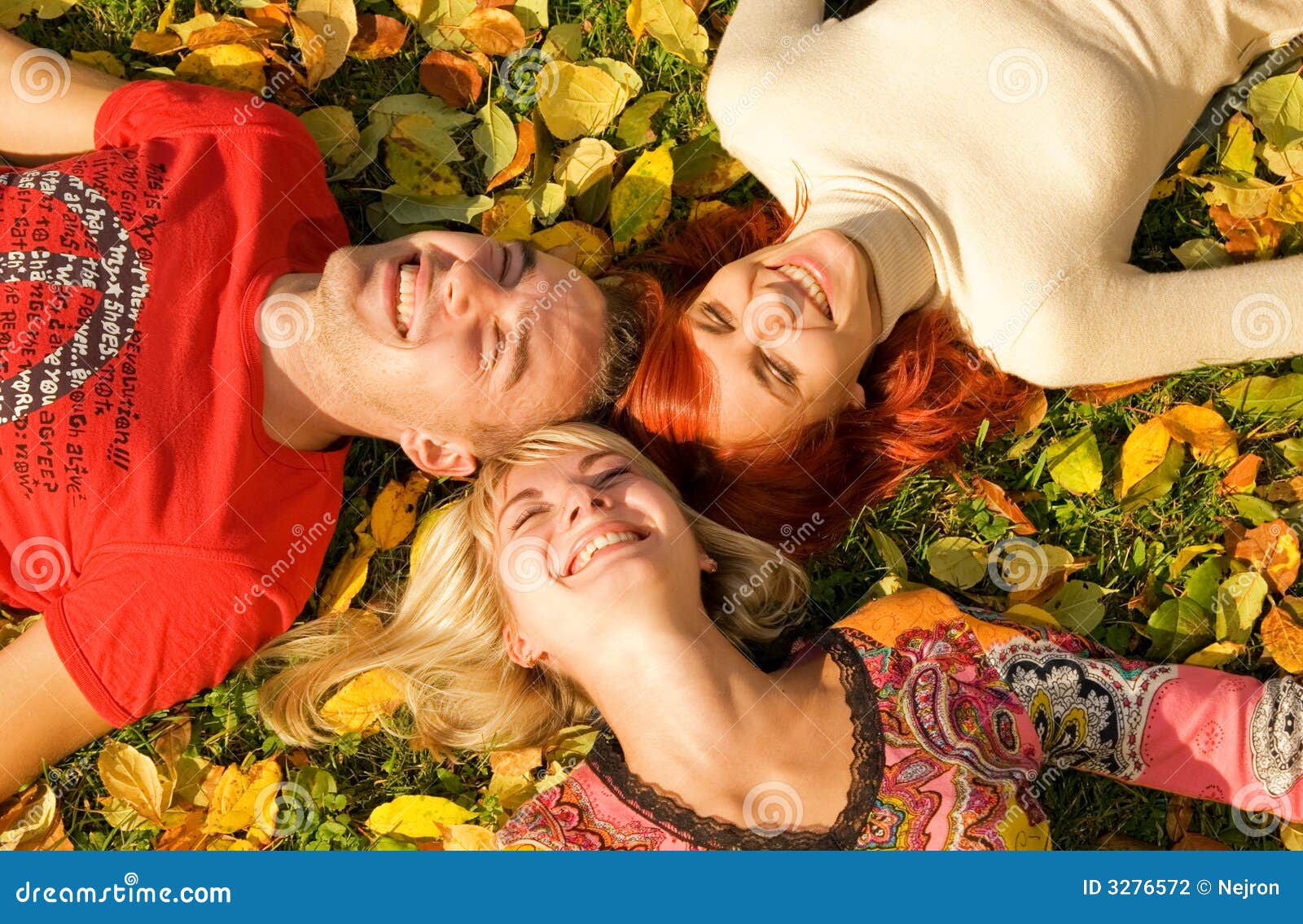 Three friends stock photo. Image of family, green, face - 3276572