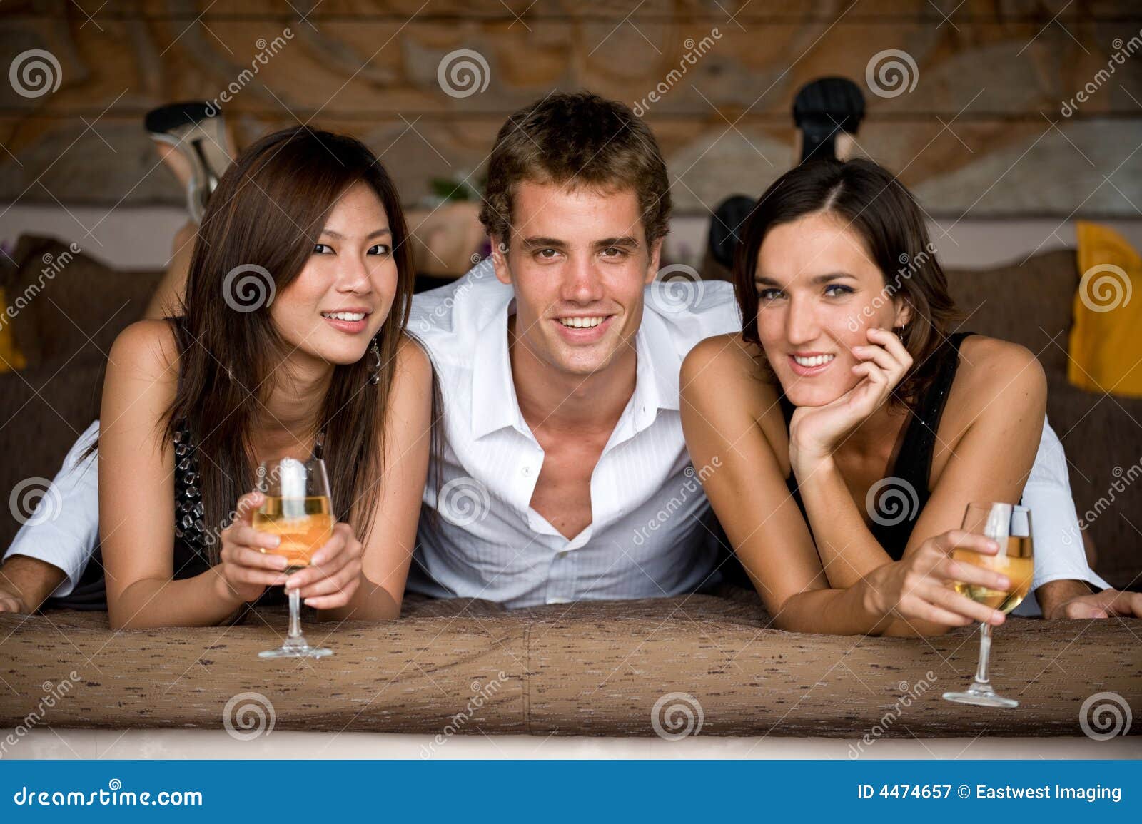 Three Friends stock image. Image of drinks, clothing, asian - 4474657