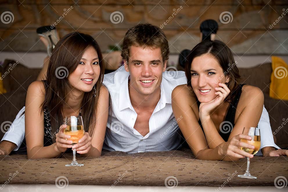 Three Friends stock image. Image of drinks, clothing, asian - 4474657