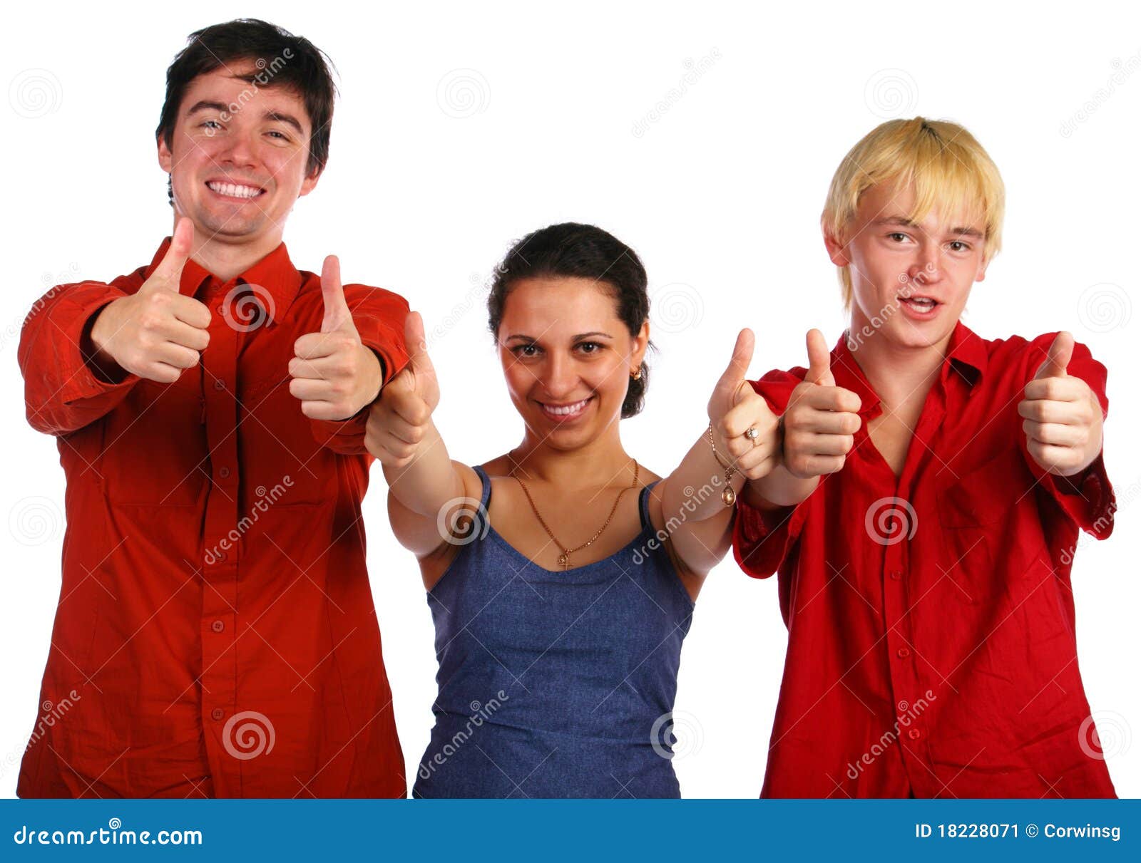 Three Friends Gives Gesture Stock Image - Image of smile, cheerful ...