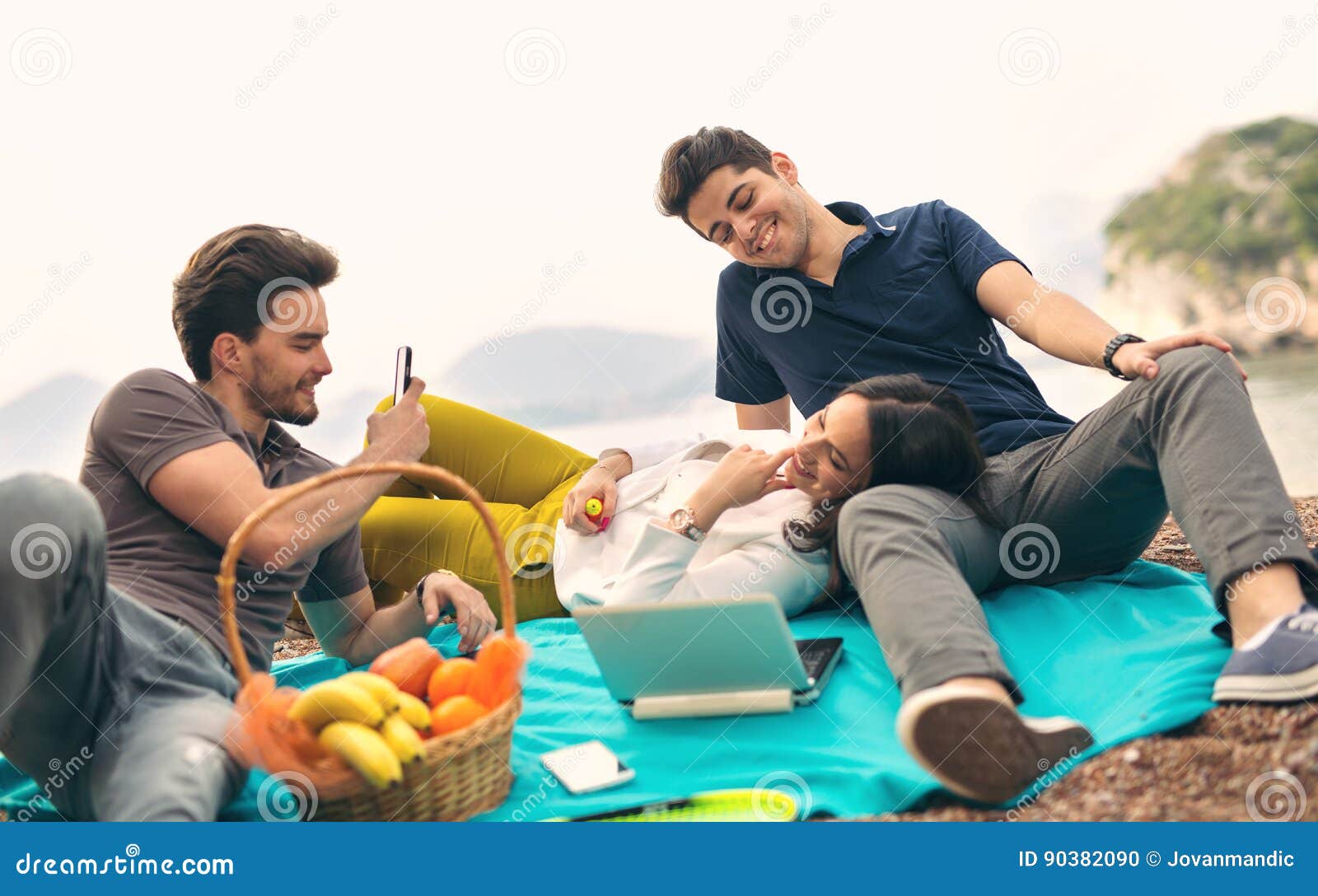 Three friends having fun stock photo. Image of friends - 90382090
