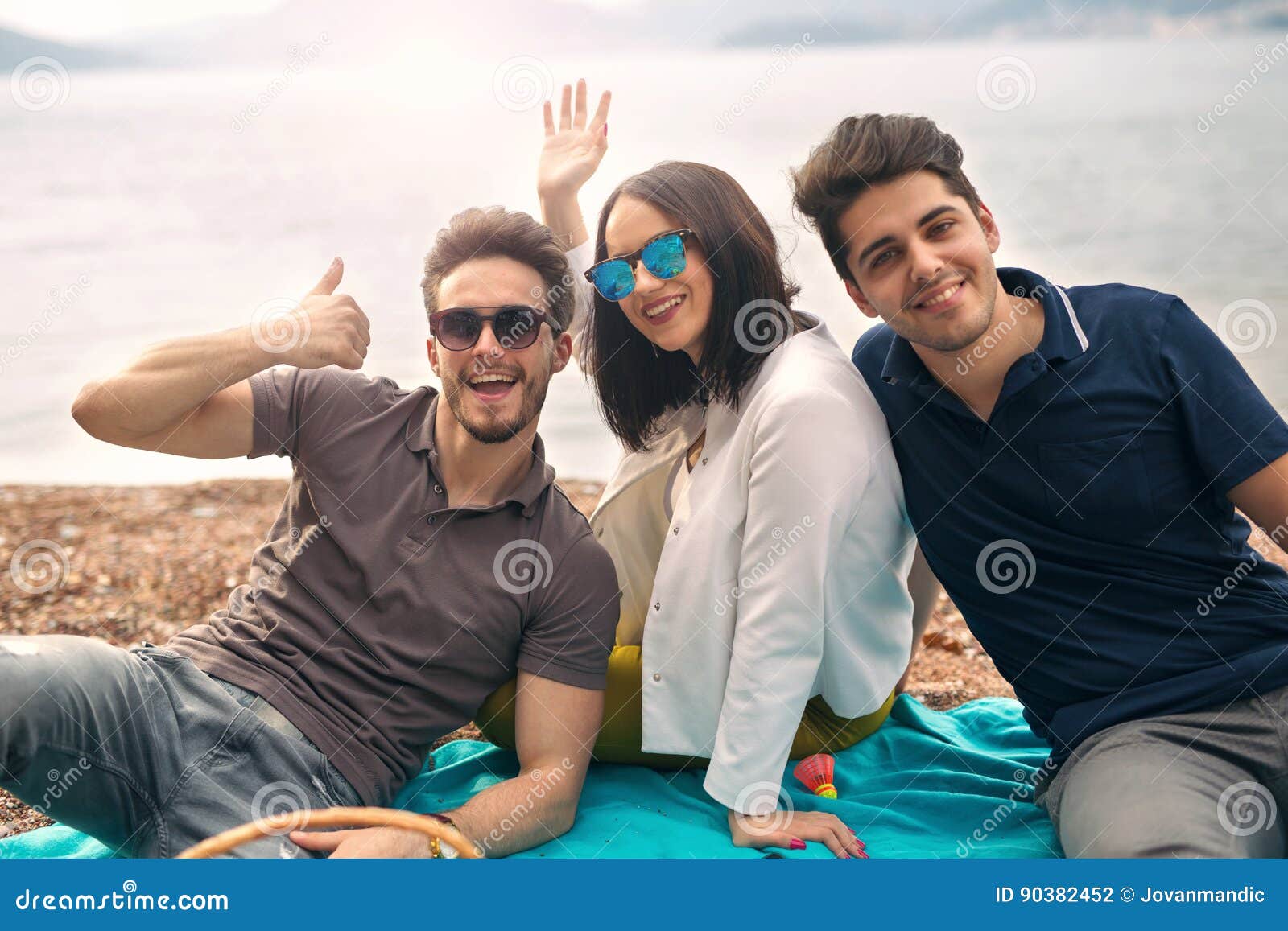 Three friends having fun stock photo. Image of connected - 90382452