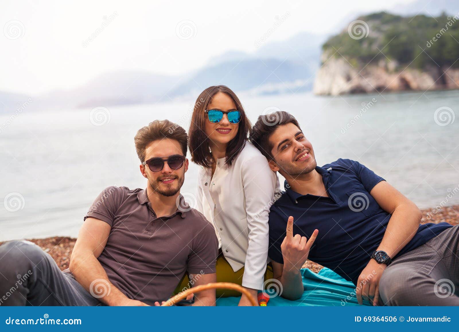 Three Friends Having Fun at the Beach Stock Photo - Image of lifestyle ...