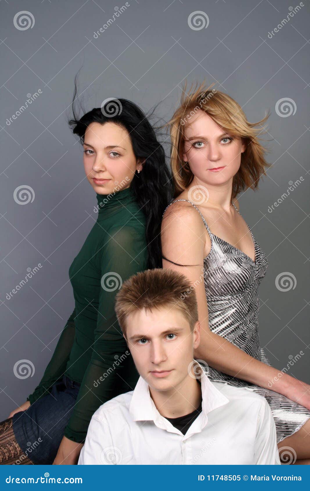 Three Friends Having Fun Together Stock Image - Image of girls, male ...