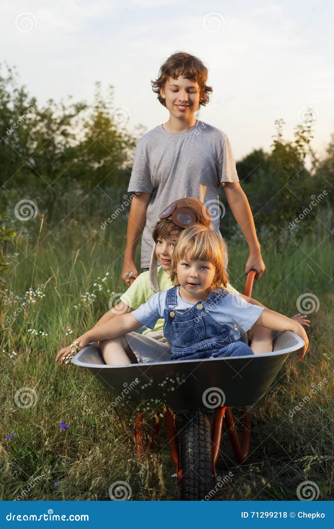 Three Friends Playing in the Plane Stock Photo - Image of friends ...