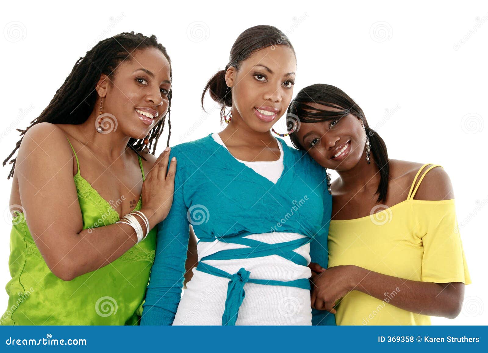 Three friends smiling stock photo. Image of race, black - 369358