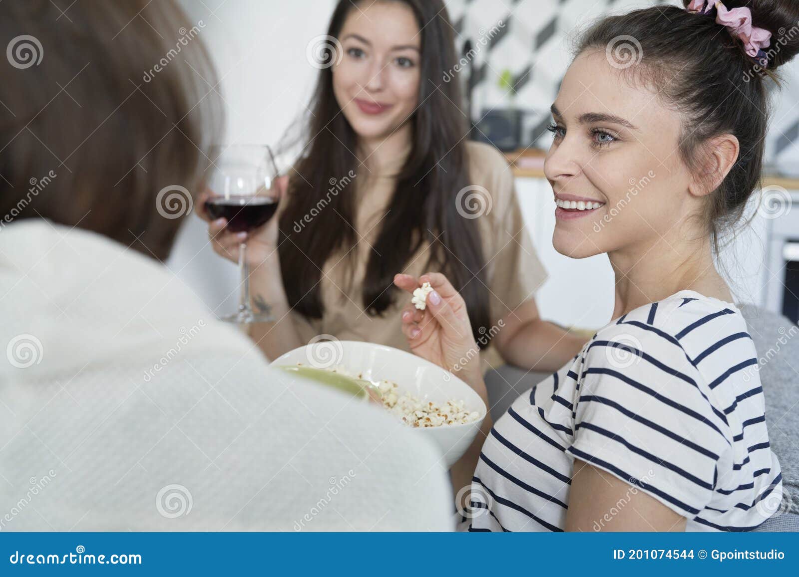 Spending Nice Time At Home. Couple Bonding To Each Other And Smiling ...