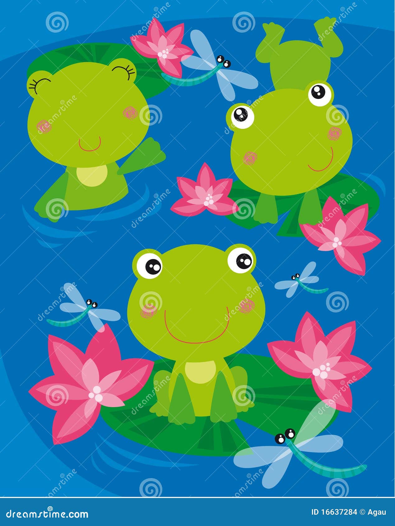 Frogs Pool Party Cartoon Vector | CartoonDealer.com #53512273