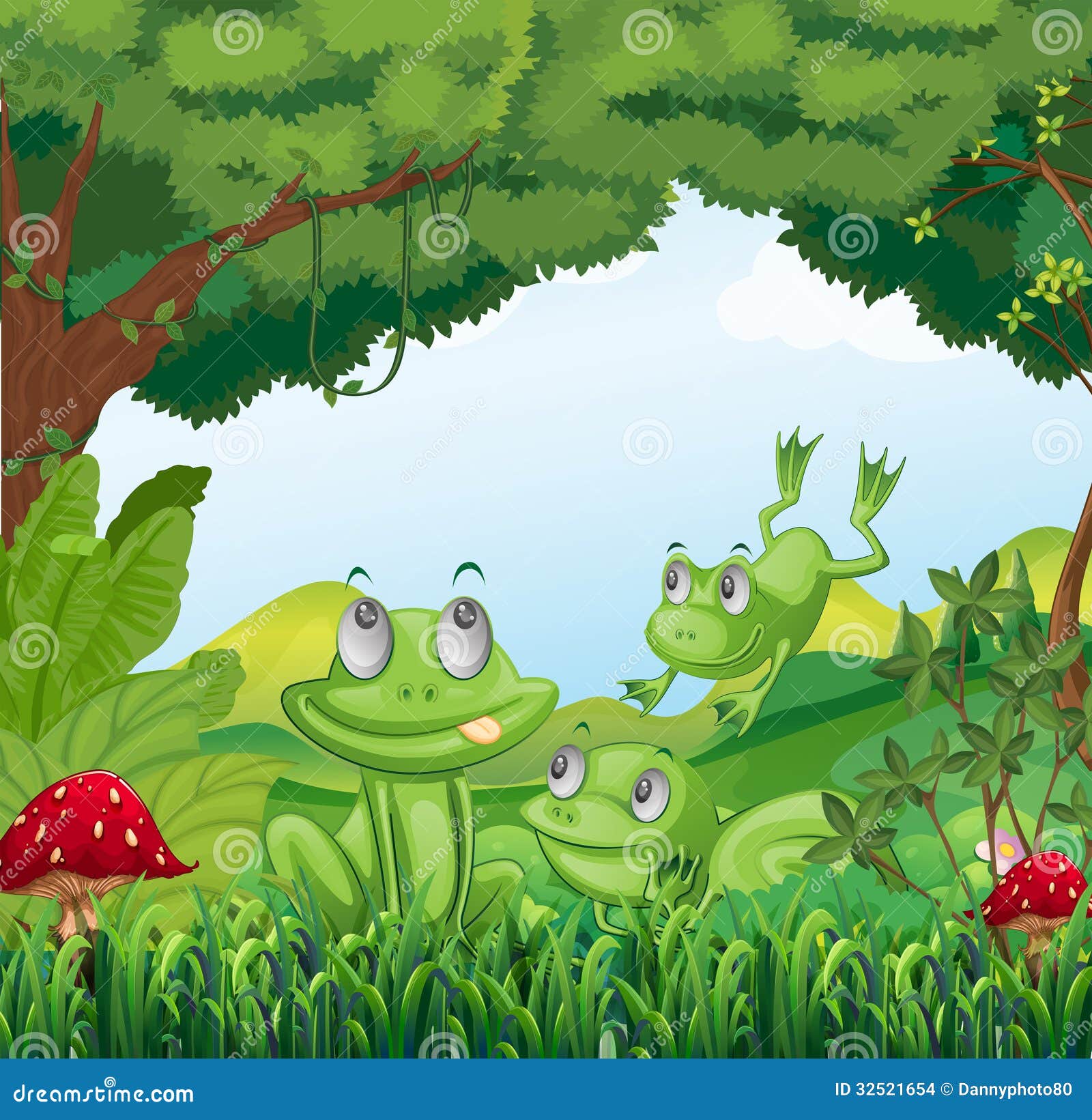 Three Frogs Forest Stock Illustrations – 7 Three Frogs Forest Stock ...