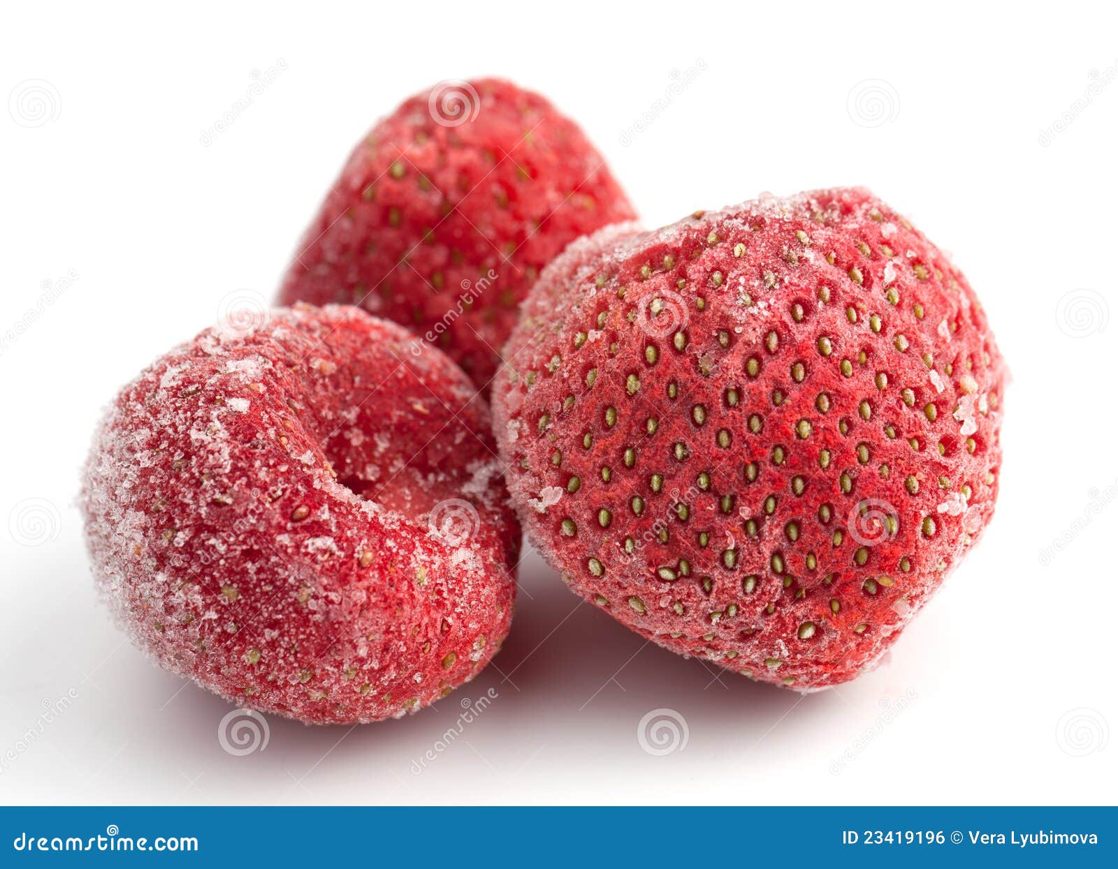 Frozen Strawberries In A Container In Hand Pattern Stock Image ...