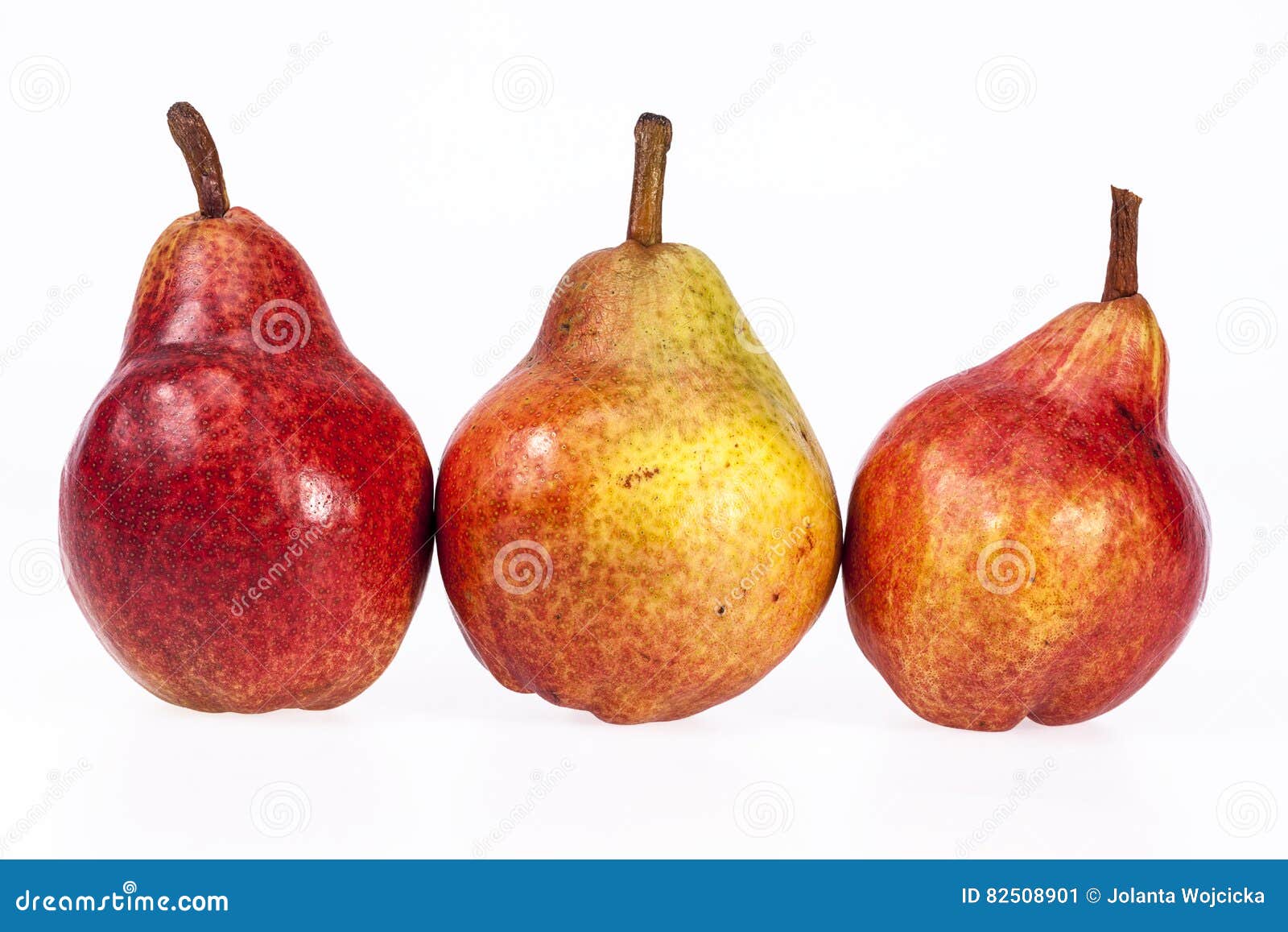 Three Fruits Of Red Pear Isolated On White Background Royalty-Free ...