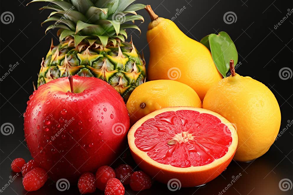 Three Fruits Rendered in a Realistic Image, Inviting and Delectable ...