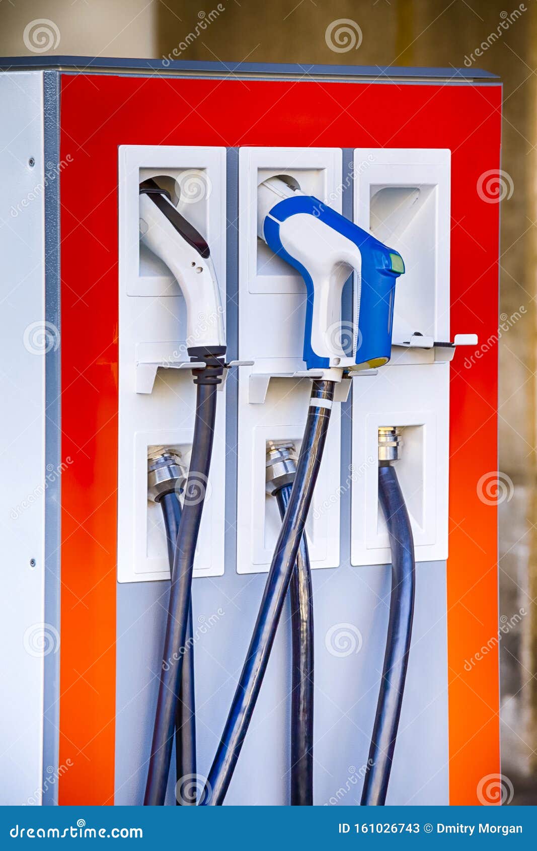 Three Fuel Refilling Dispensers on Gas Station Stock Image - Image of ...