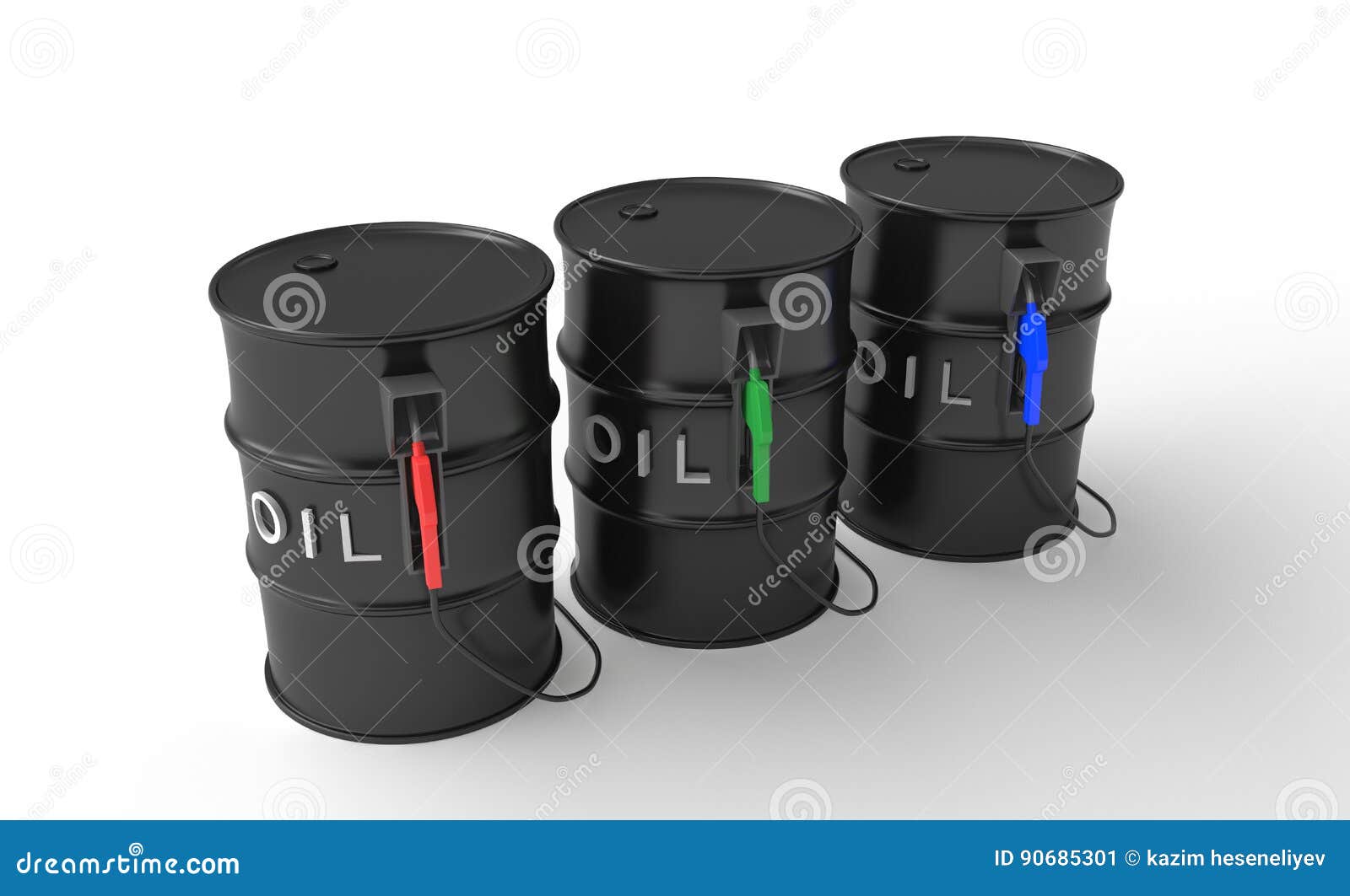 Three fuel tank 3d stock illustration. Illustration of barrels - 90685301