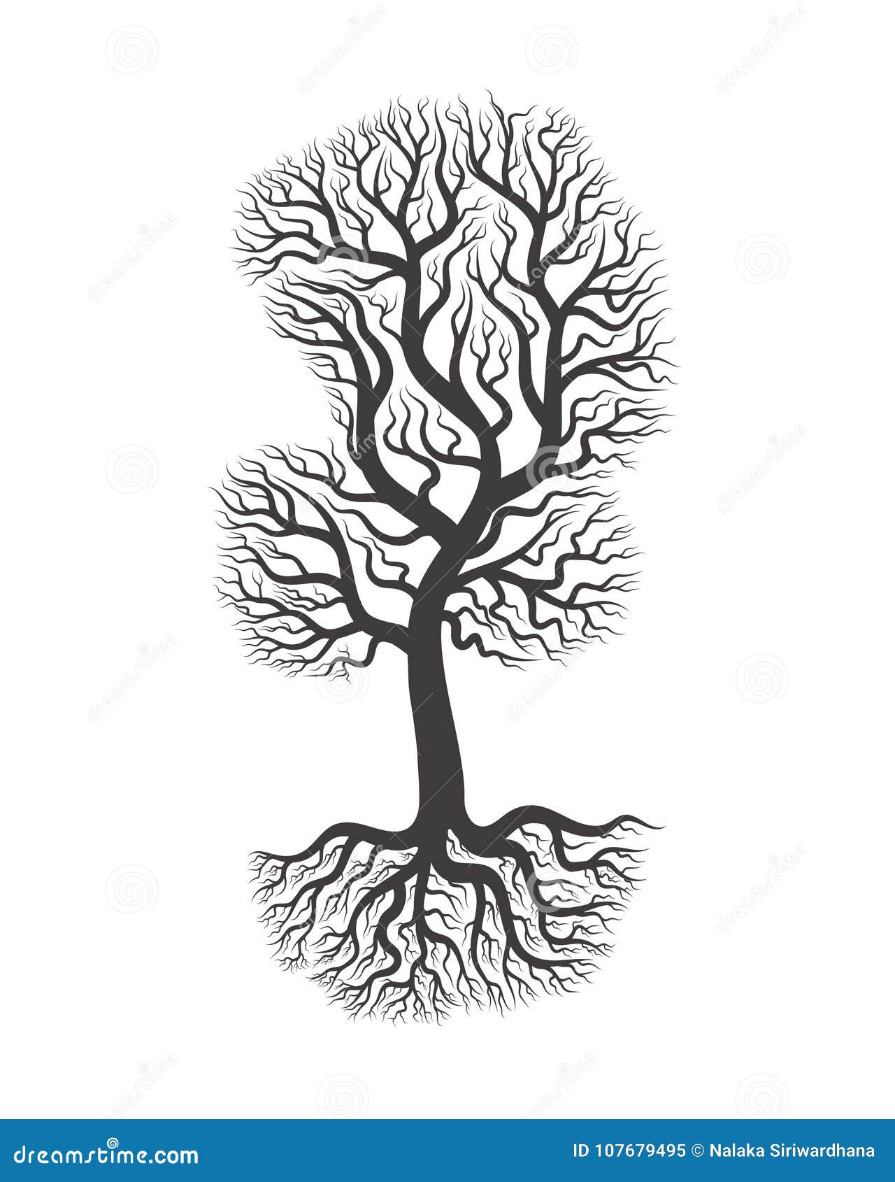 Three Full Black Tree with Roots Stock Vector - Illustration of ...